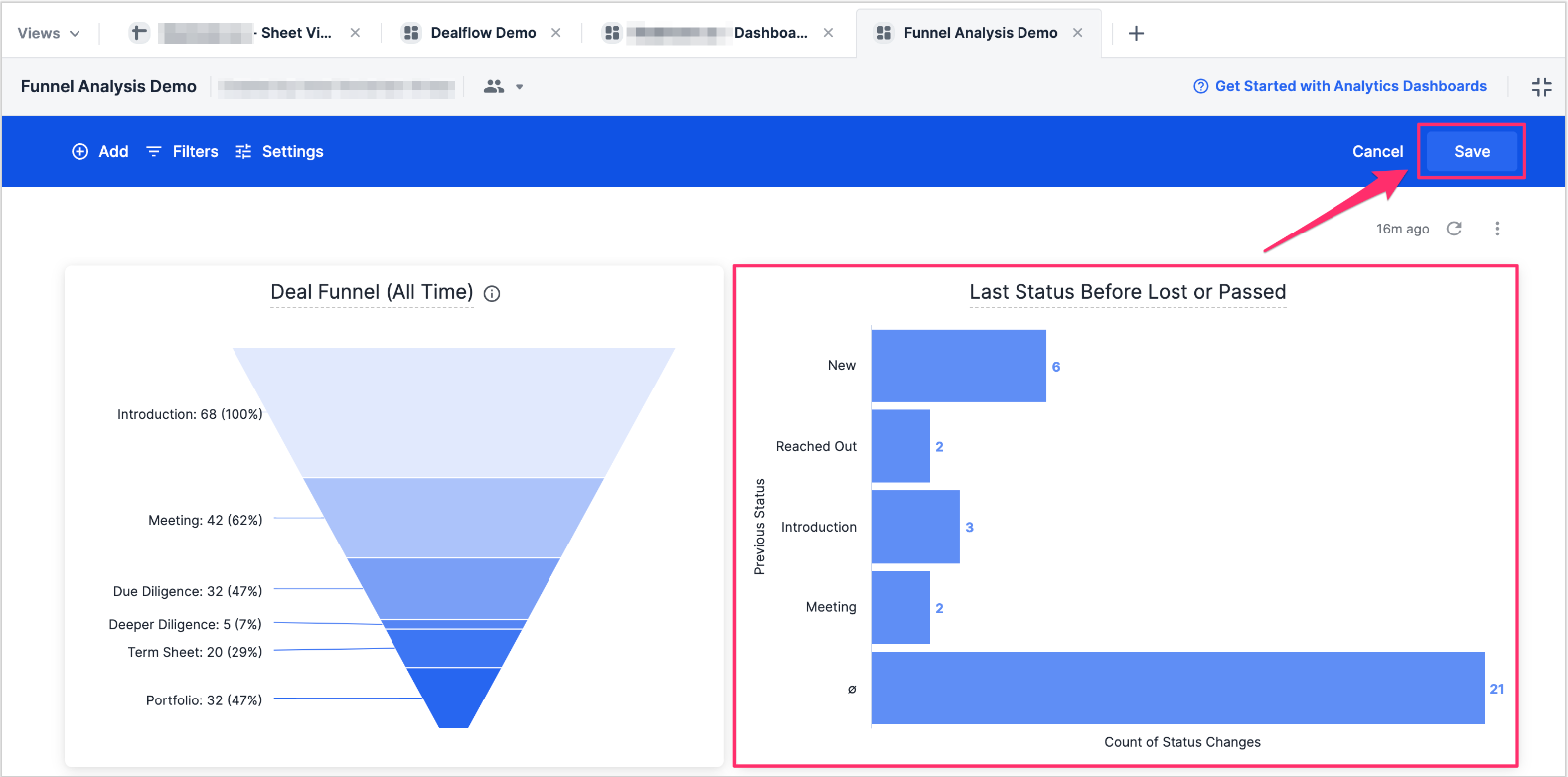 How to track last status before Lost or Passed using Affinity Analytics