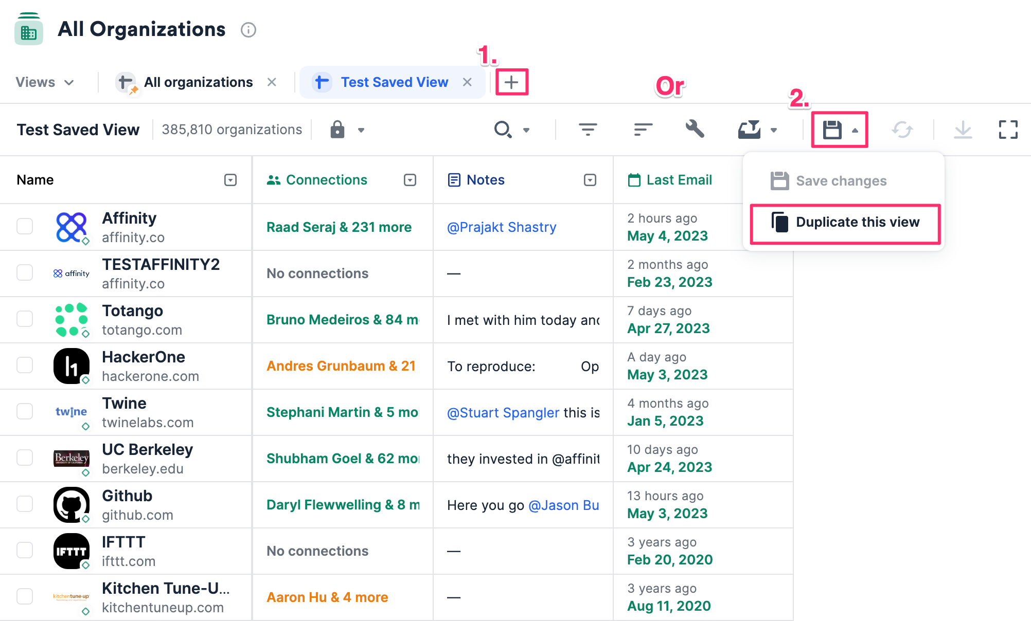 How to create and use saved views within a list