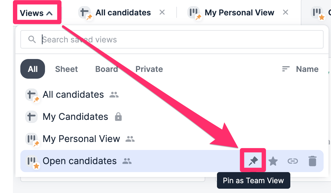How to create and use saved views within a list