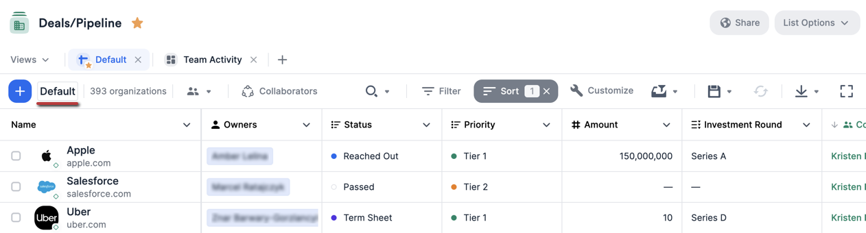How to create and use saved views within a list