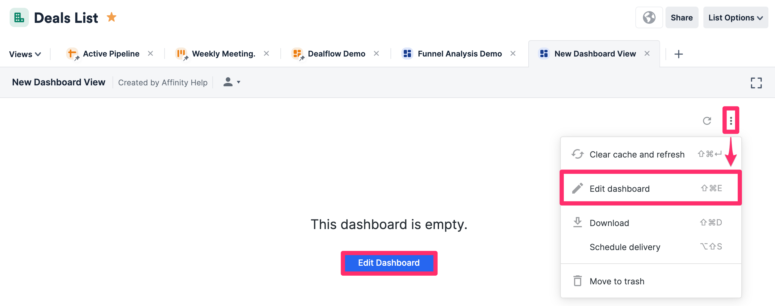 How to create and edit tiles in dashboard views