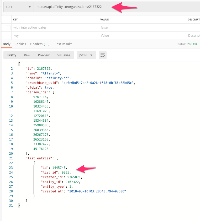 How to use Affinity's API to add an organization to an organization list