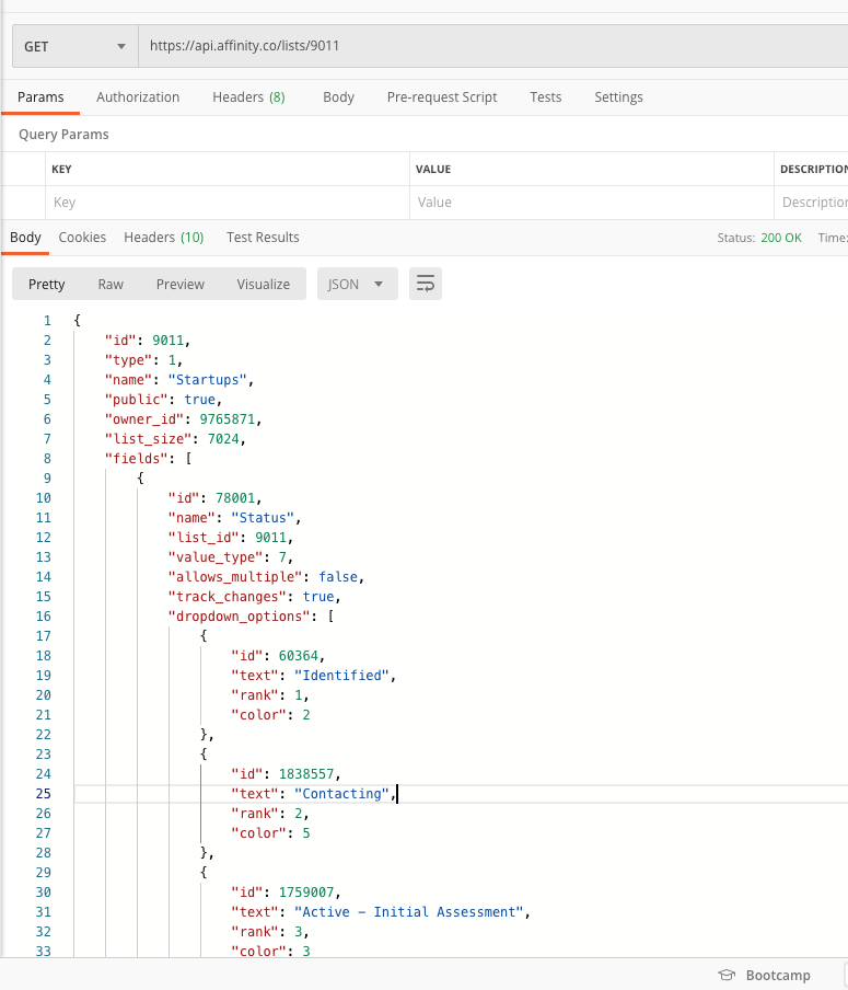 How to use Affinity's API to add an organization to an organization list