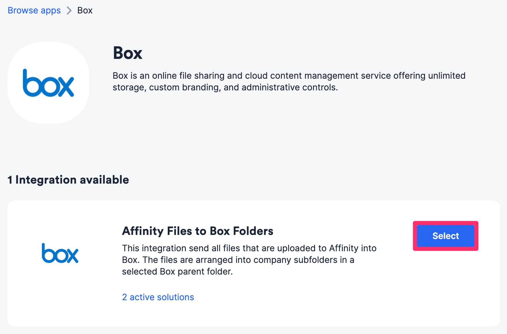 How to integrate Affinity with Box