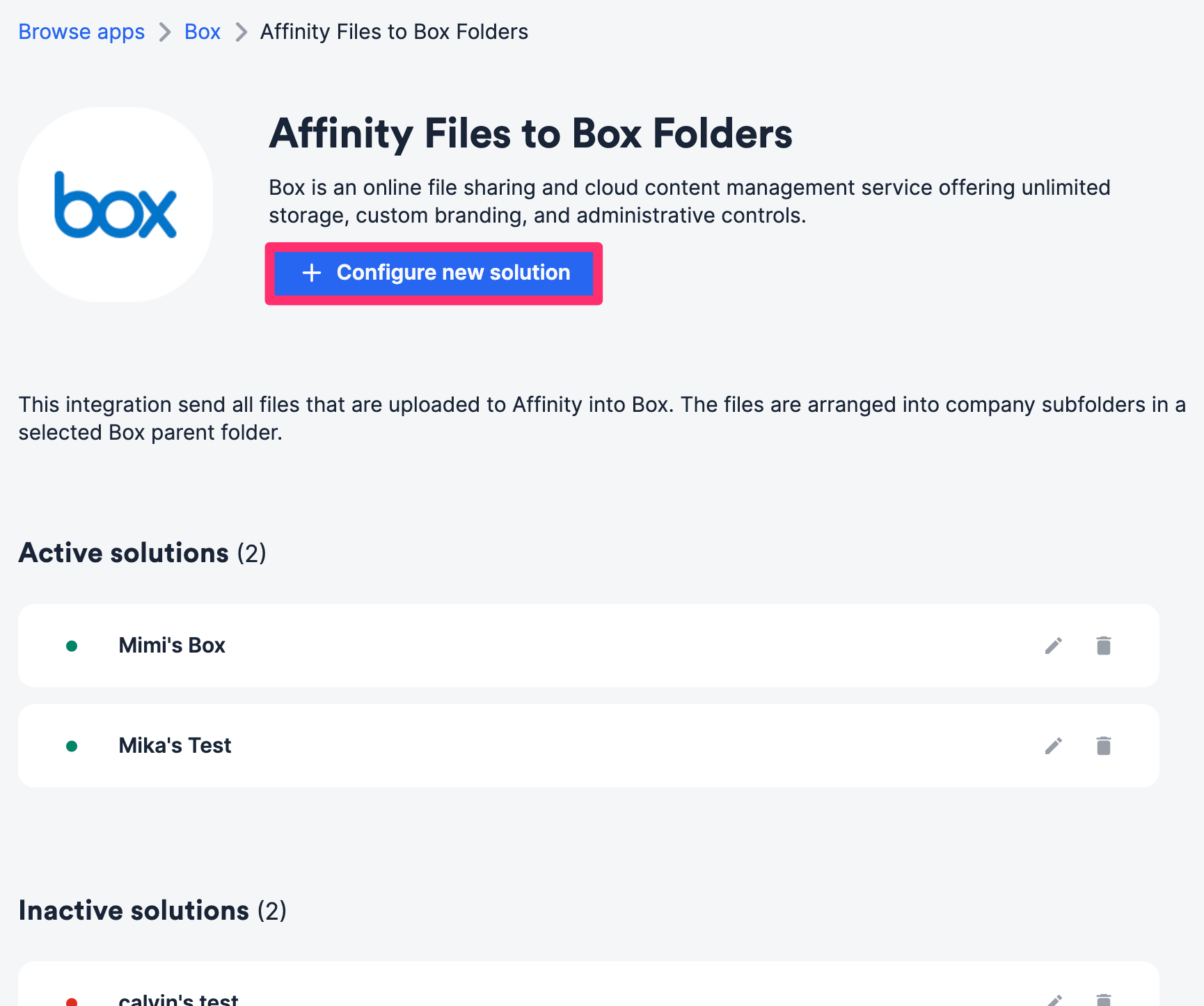 How to integrate Affinity with Box