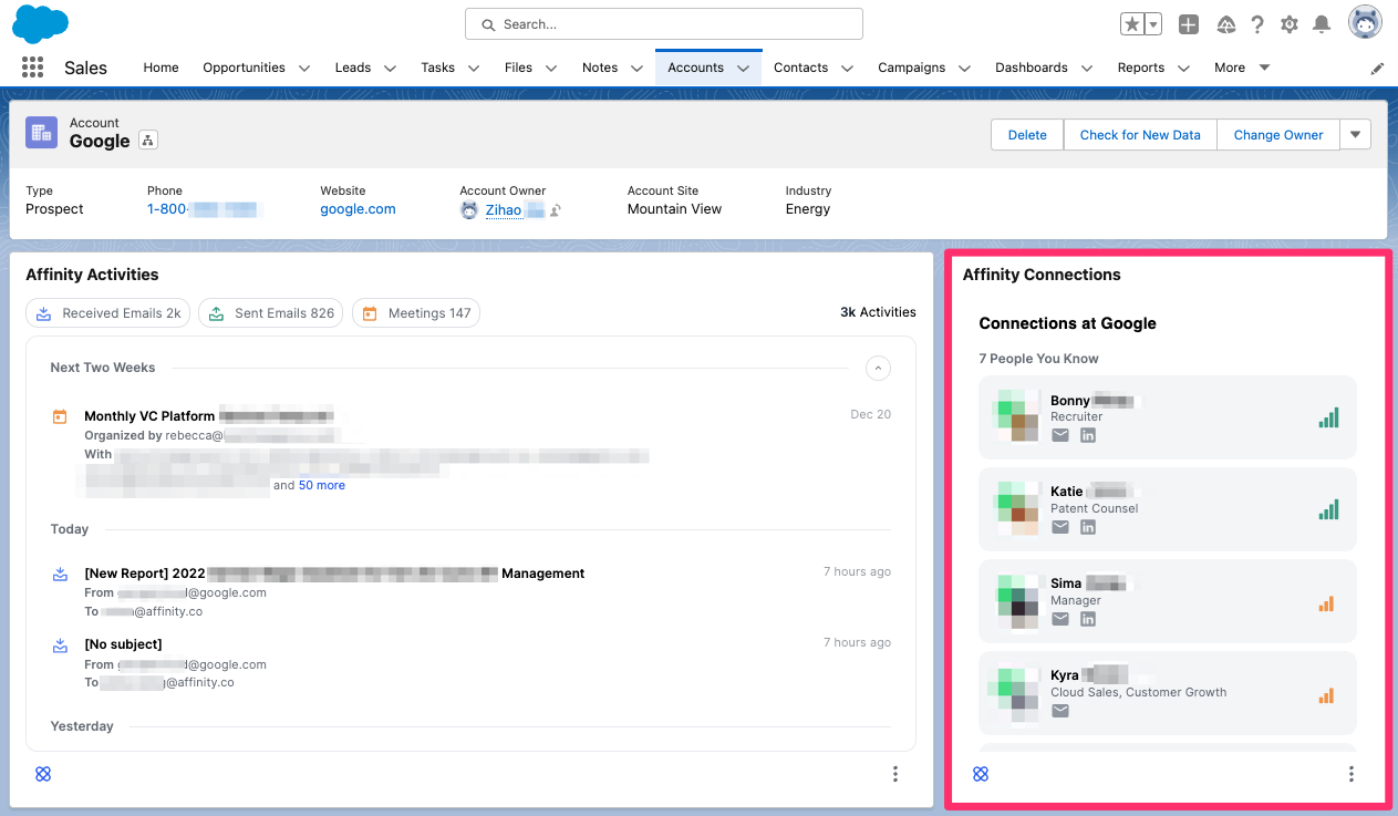 How to use Affinity for Salesforce