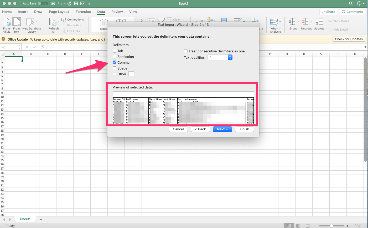 Troubleshooting CSV file formats