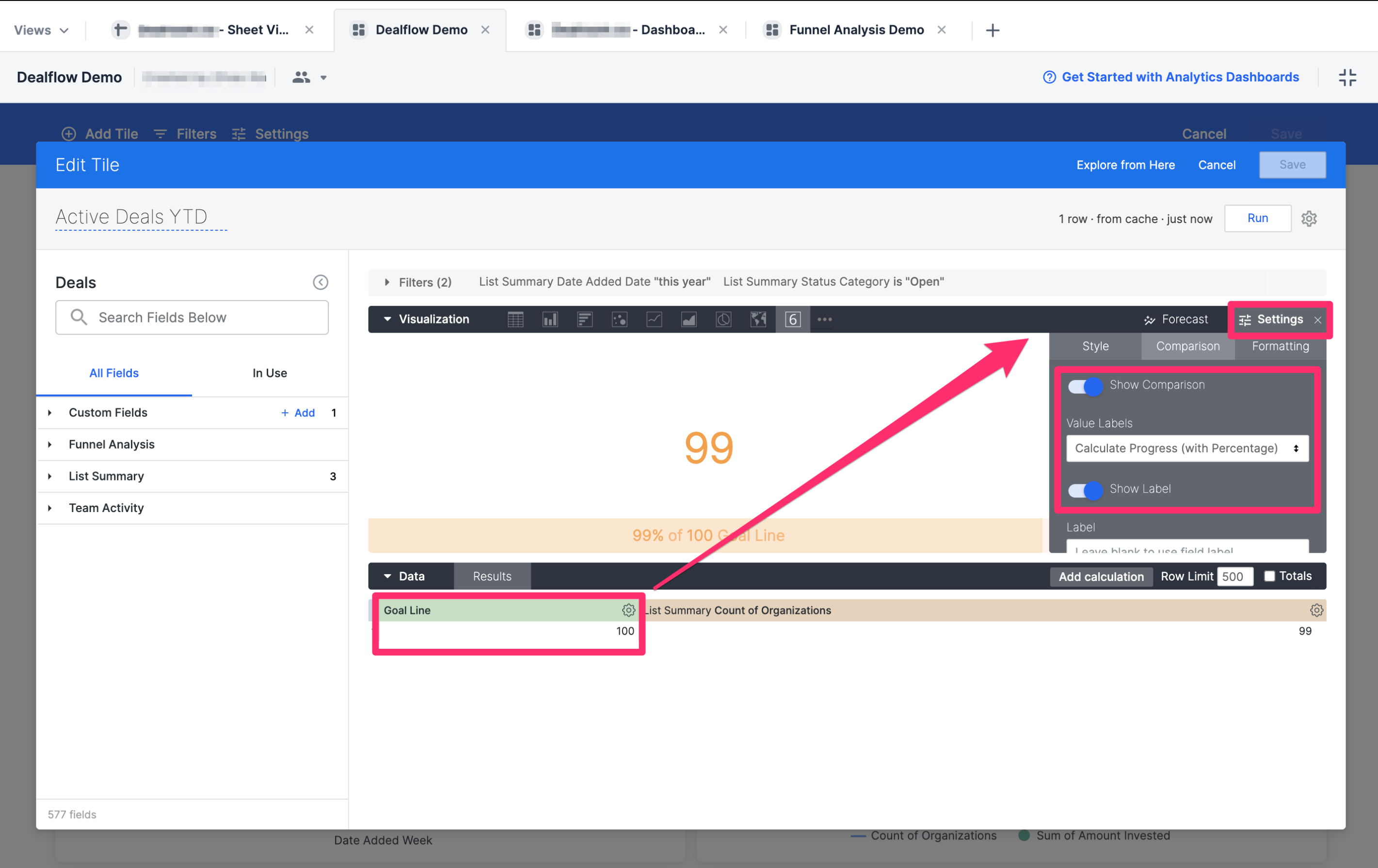 How to set and track goals using Affinity Analytics