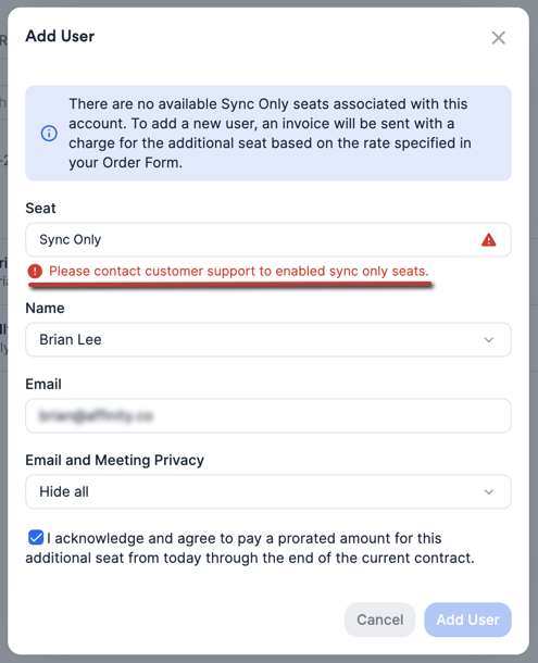 How to invite/manage Sync Only users in Affinity