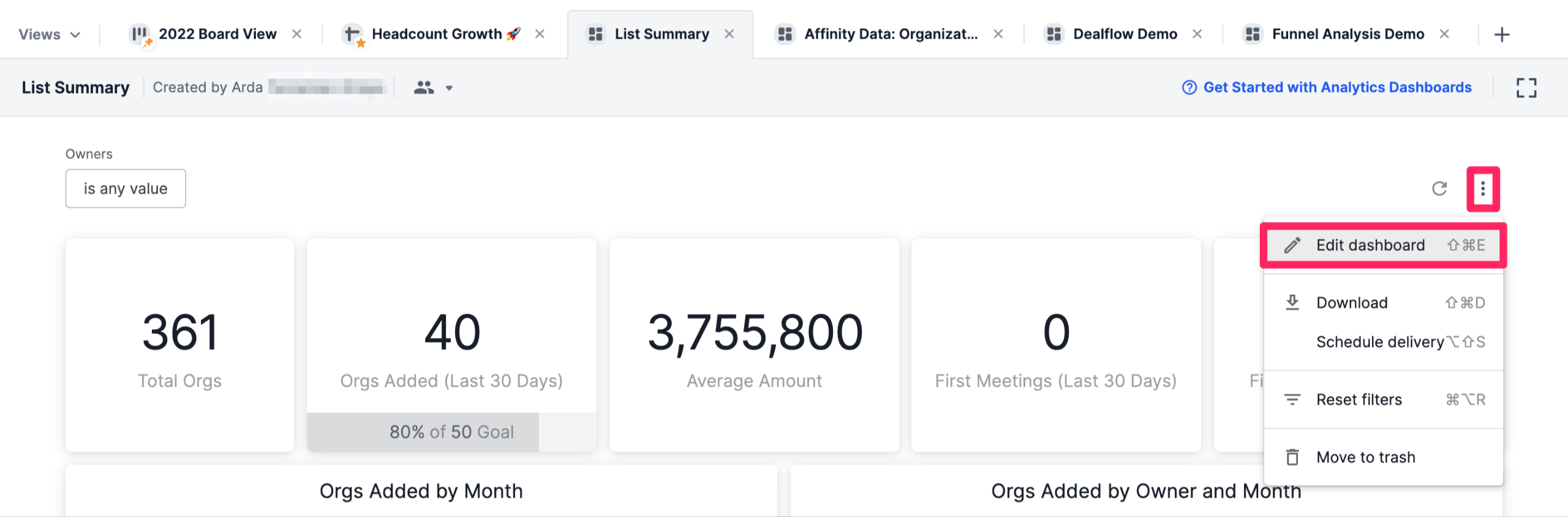 Affinity Analytics - List Summary Reports