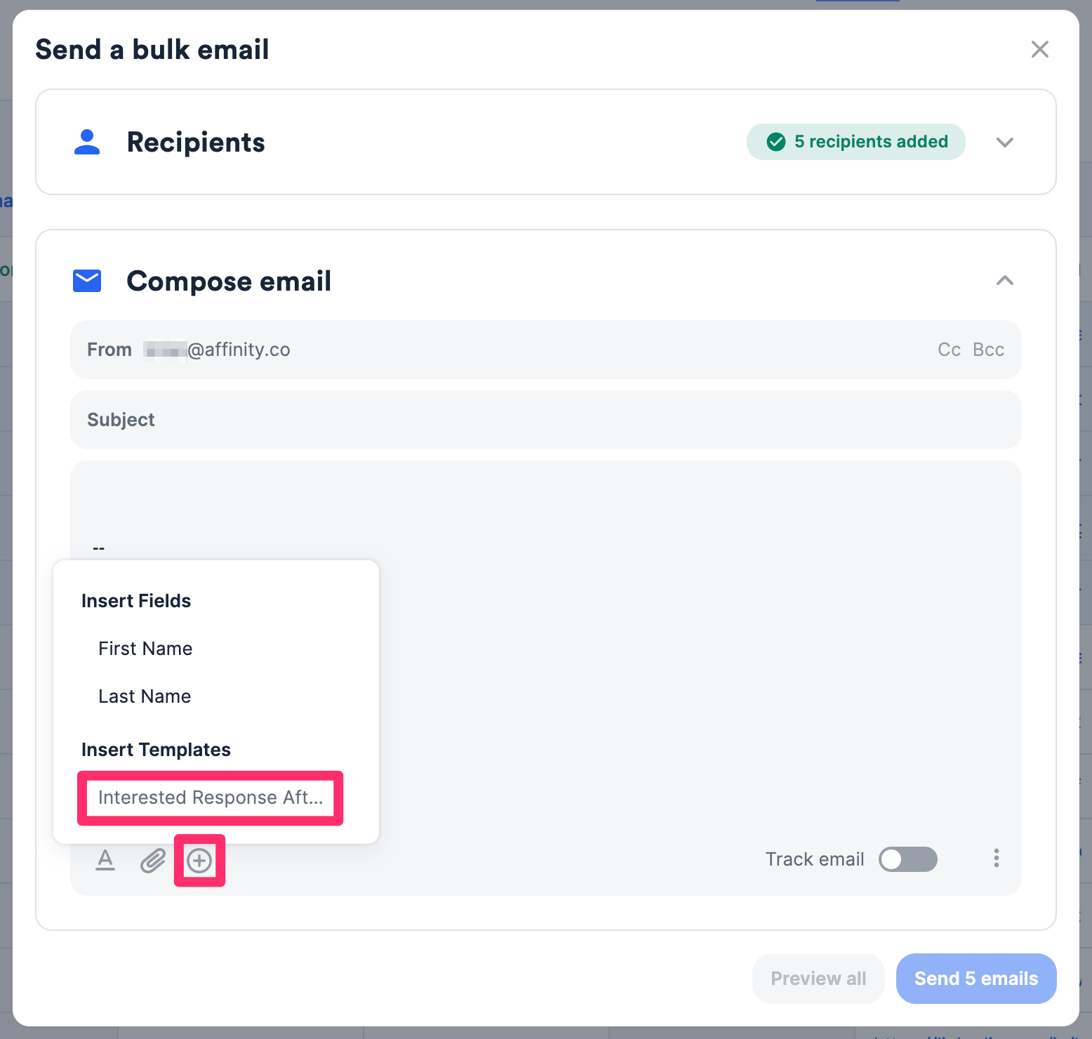 How to create/use Email Templates within Affinity