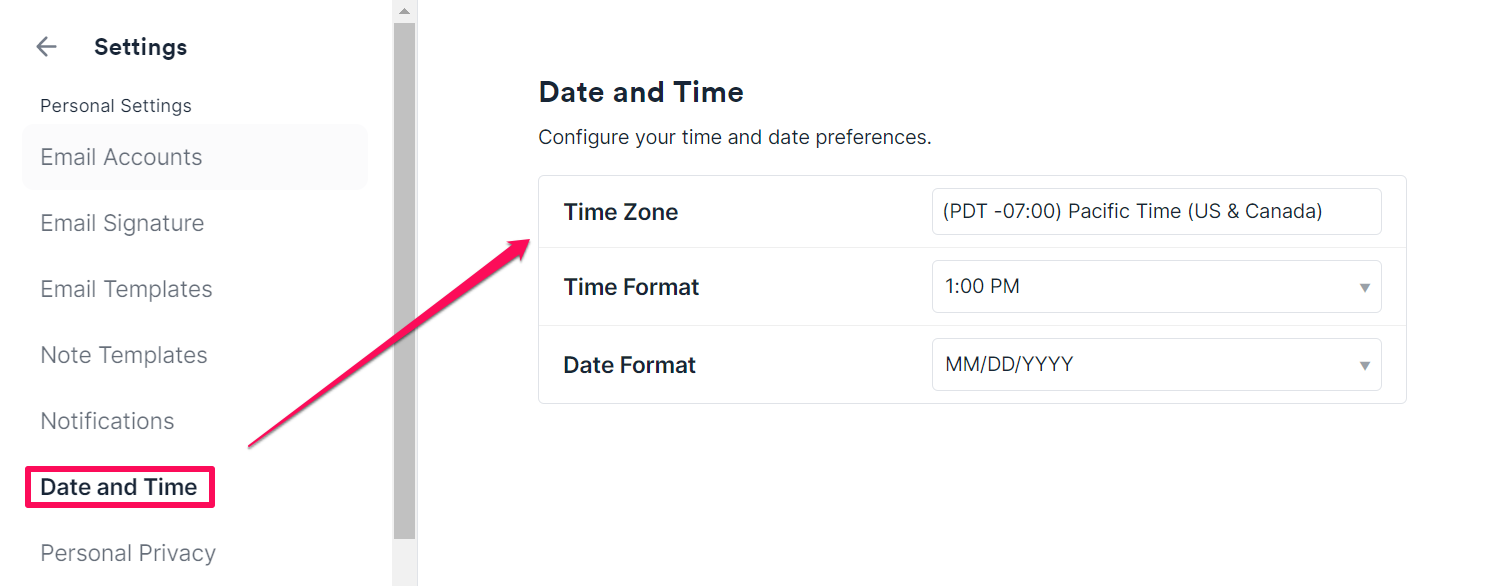 How to change your date and time preferences