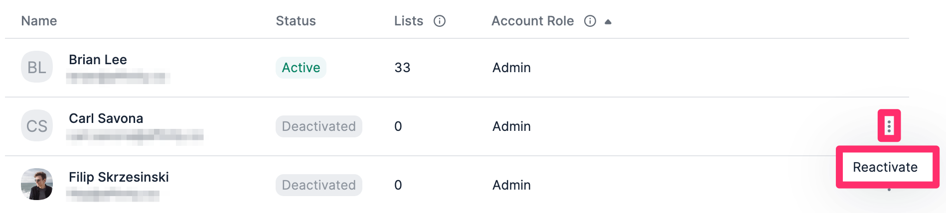 How to deactivate, reactivate, or remove users from your Affinity account