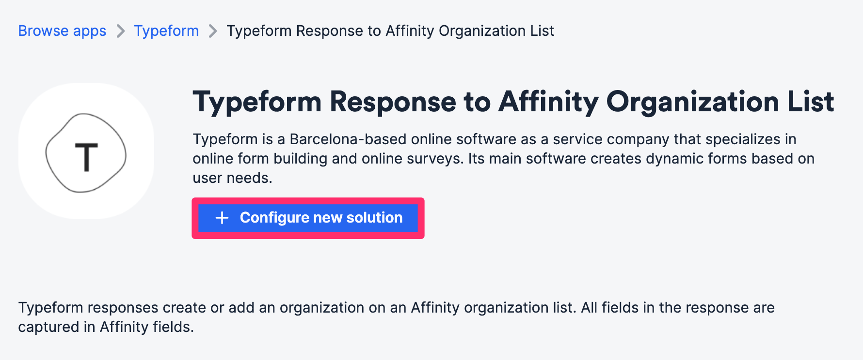 How to integrate Affinity with Typeform