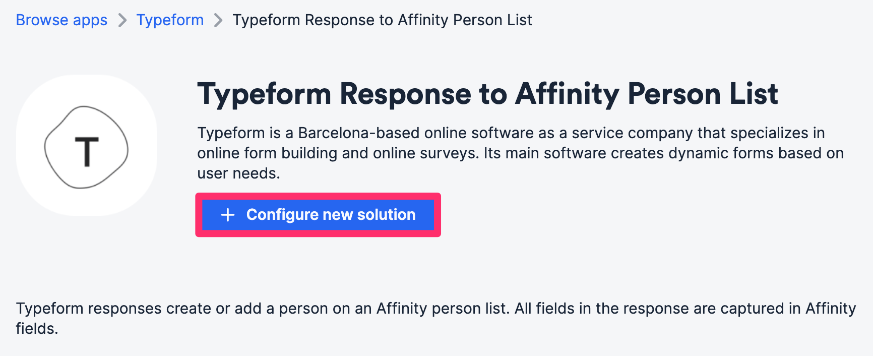 How to integrate Affinity with Typeform