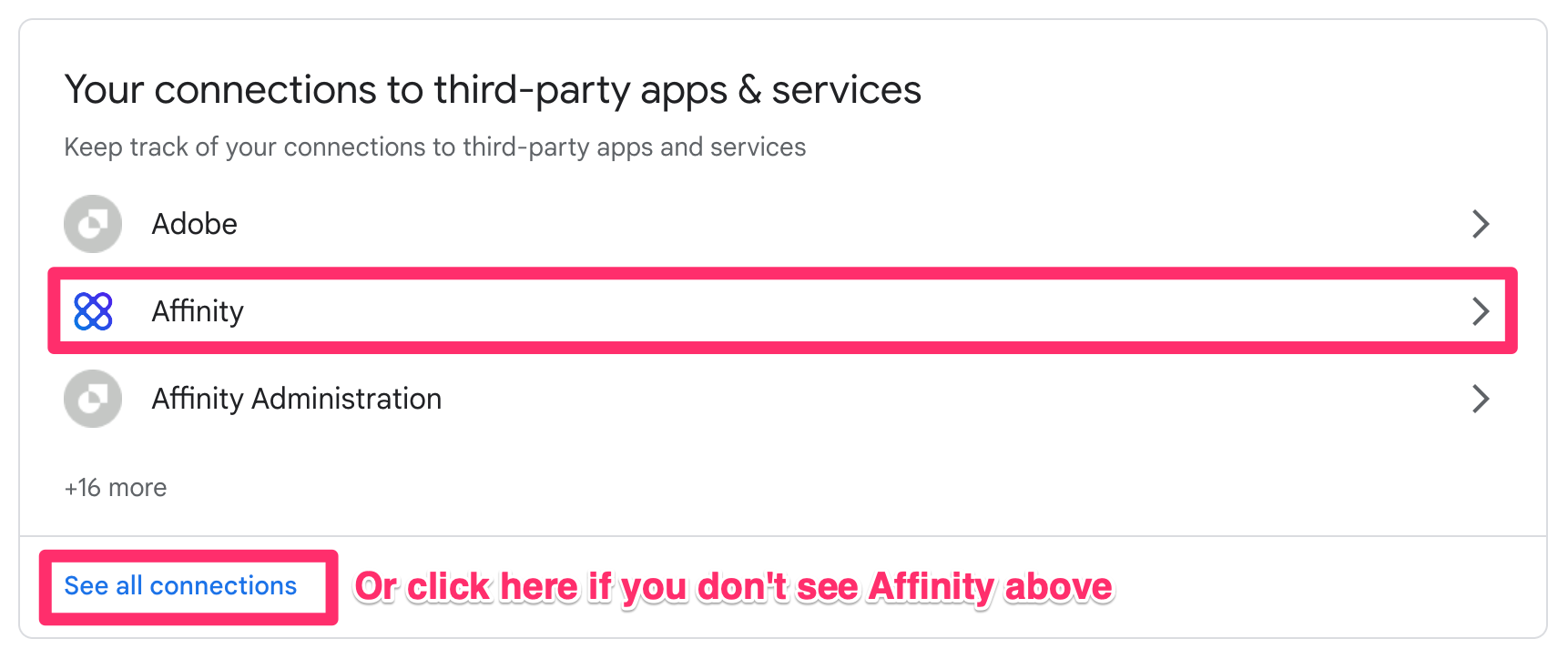 How to reset Google permissions for Affinity