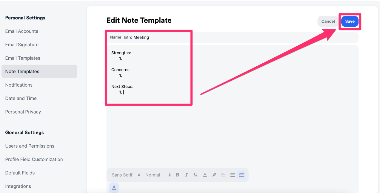 How to create/use Note Templates within Affinity