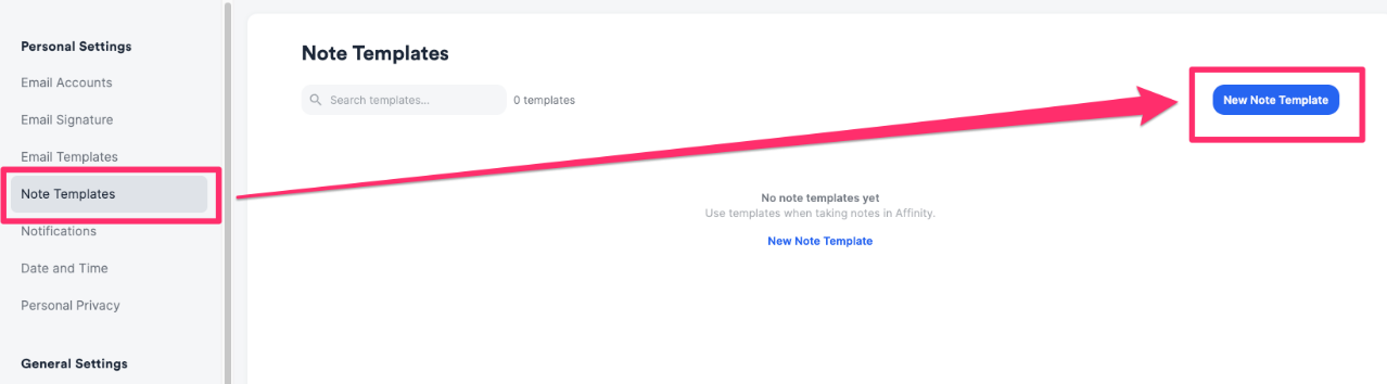 How to create/use Note Templates within Affinity