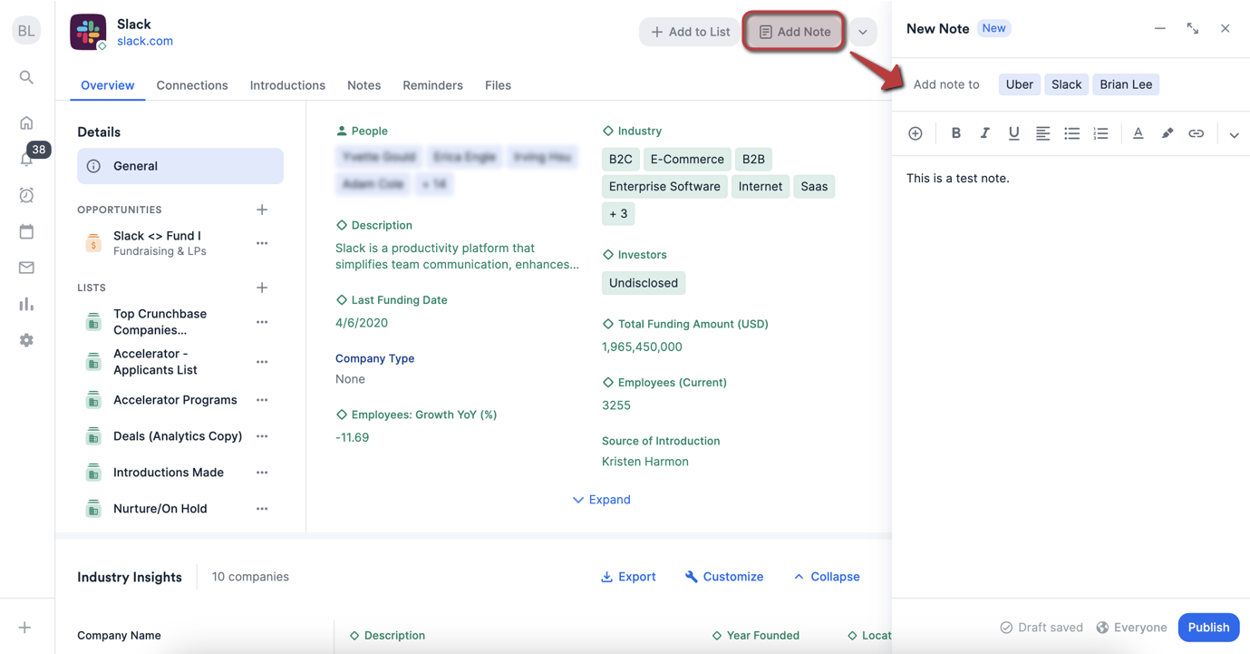 How to add and view notes in Affinity