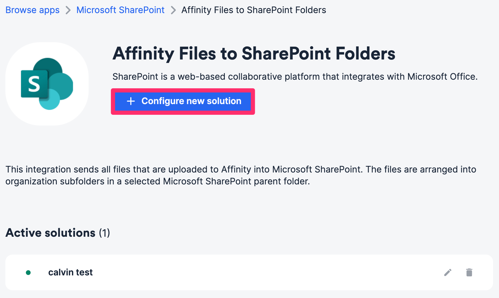 How to integrate Affinity with Microsoft SharePoint