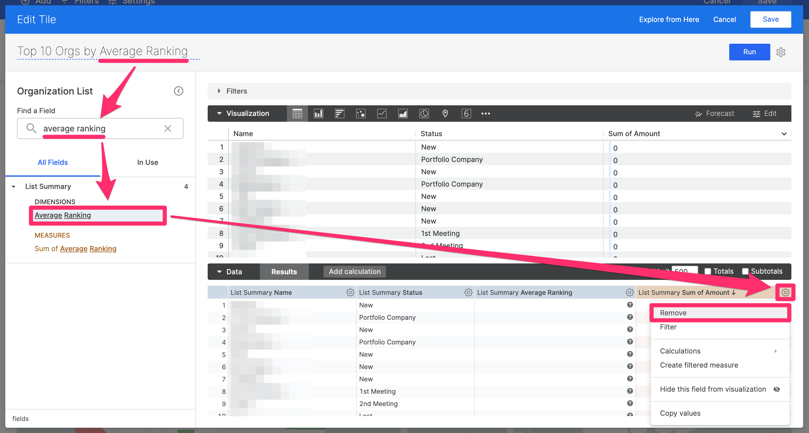 How to create list calculations using the formula field