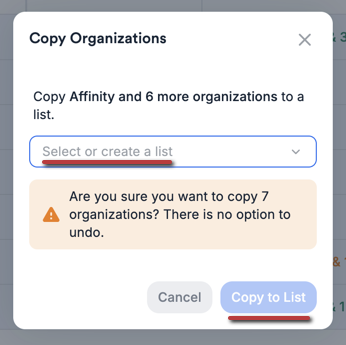 How to copy list entries from one list to another