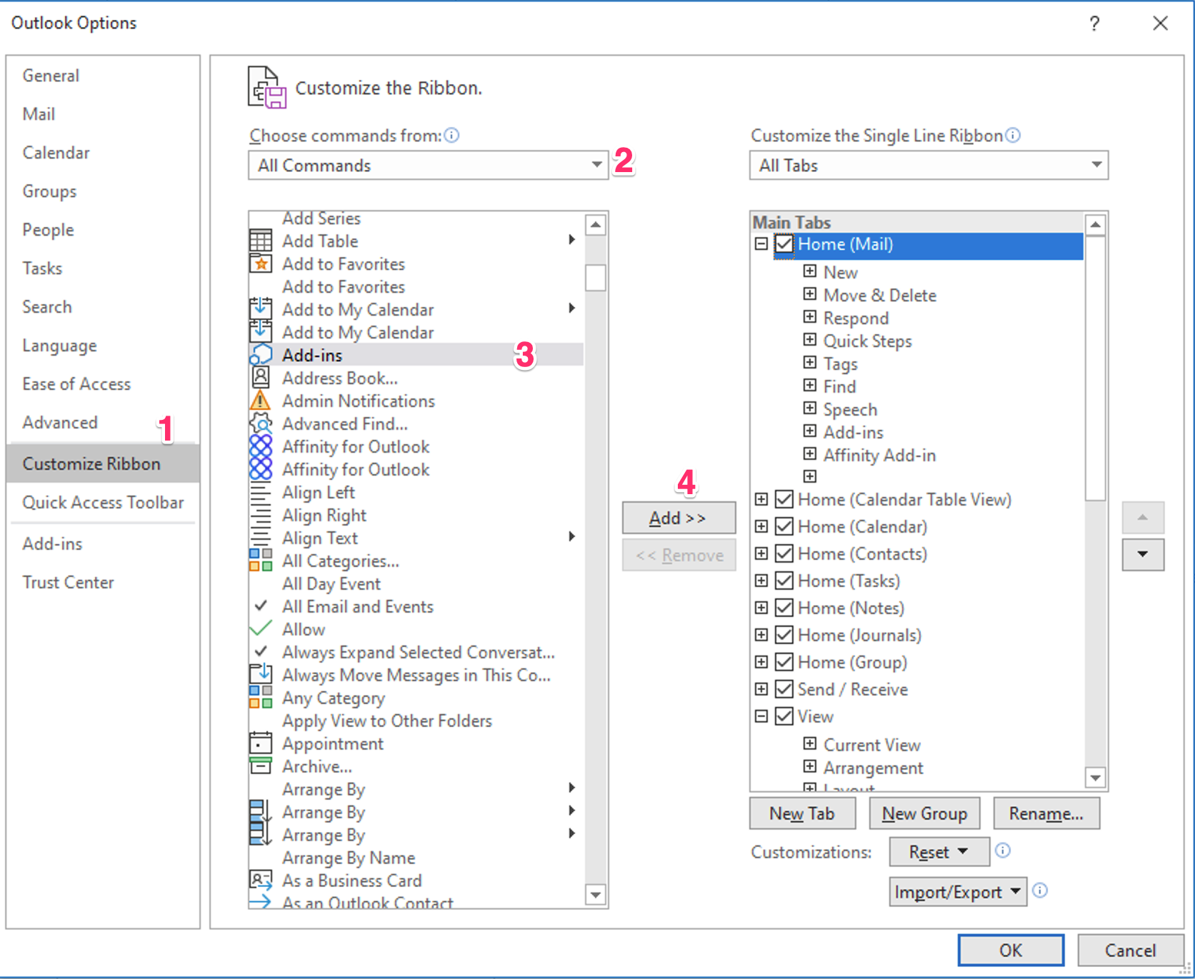 How to download Affinity's Outlook Add-in