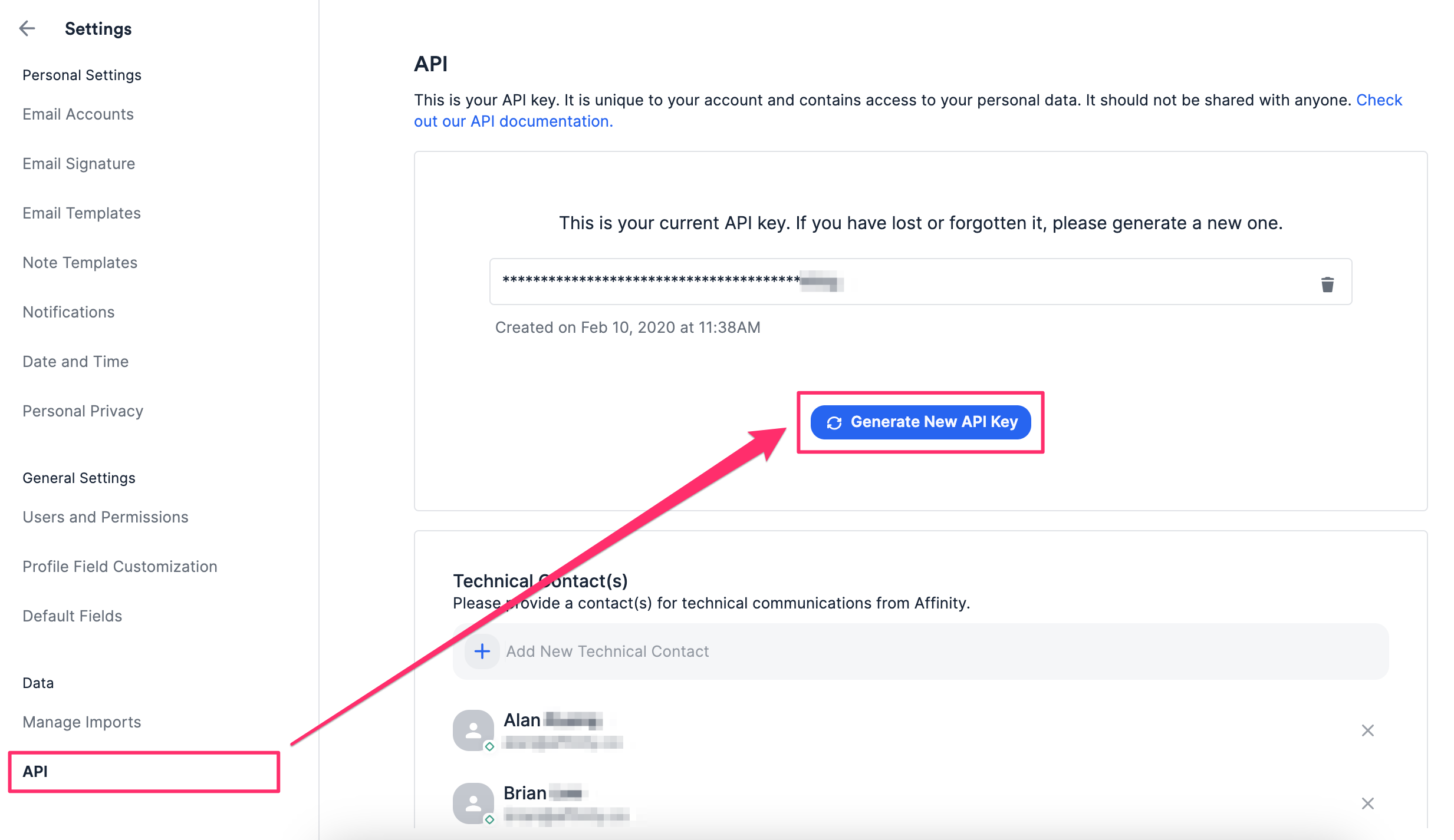 How to obtain your Affinity API key