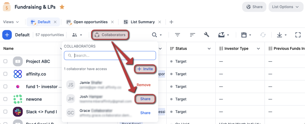 How to invite/manage Collaborators in Affinity