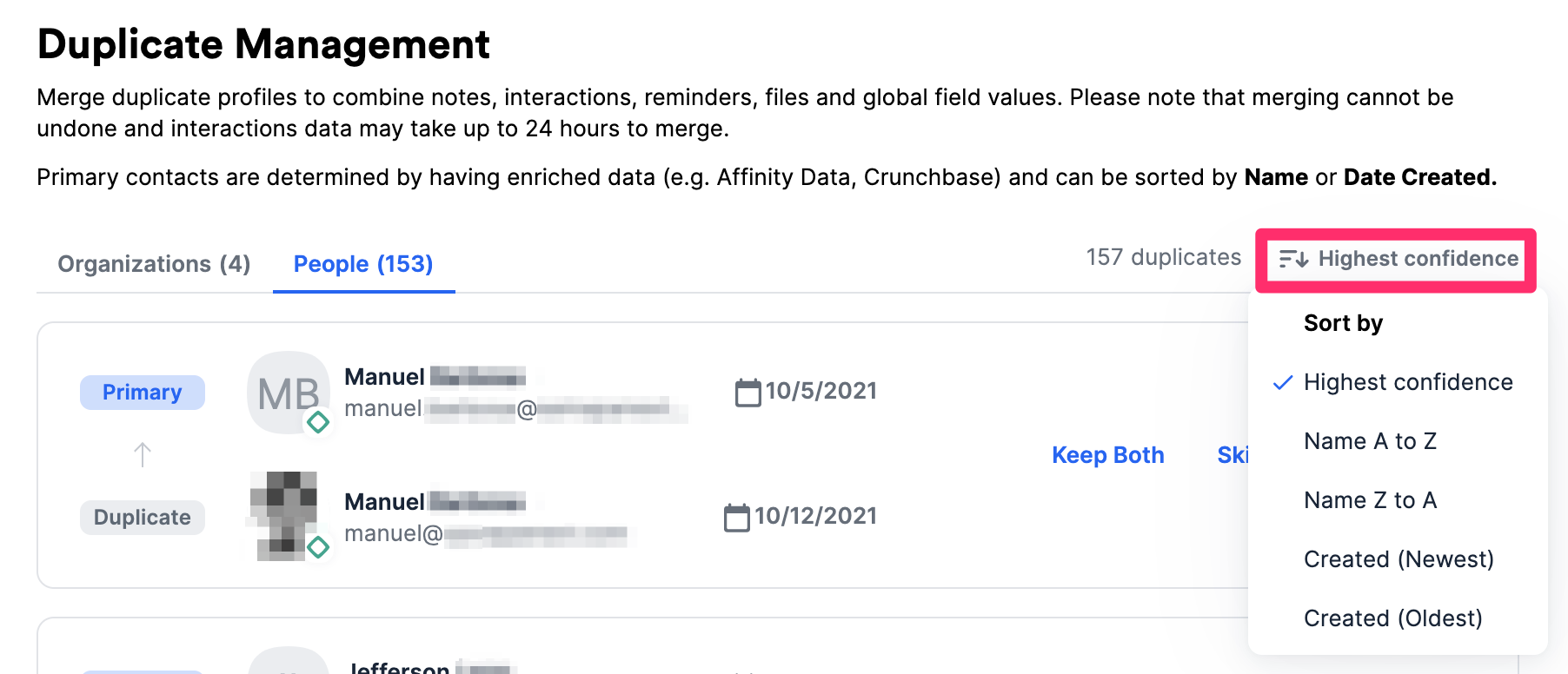 How to merge duplicates
