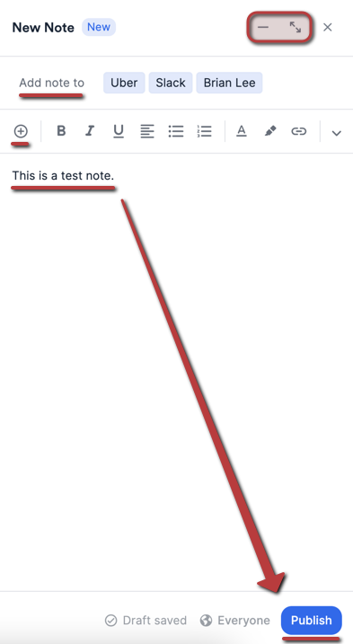 How to add and view notes in Affinity