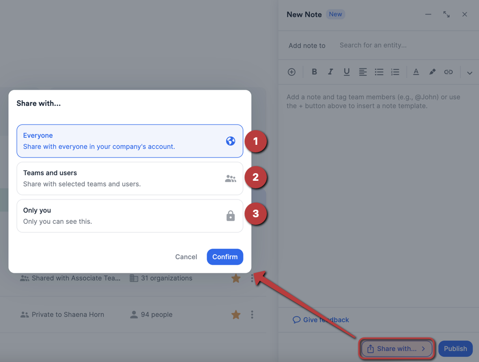 How to add and view notes in Affinity