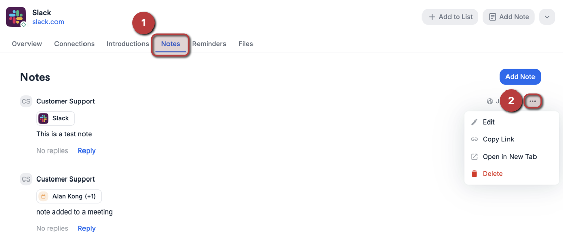 How to add and view notes in Affinity