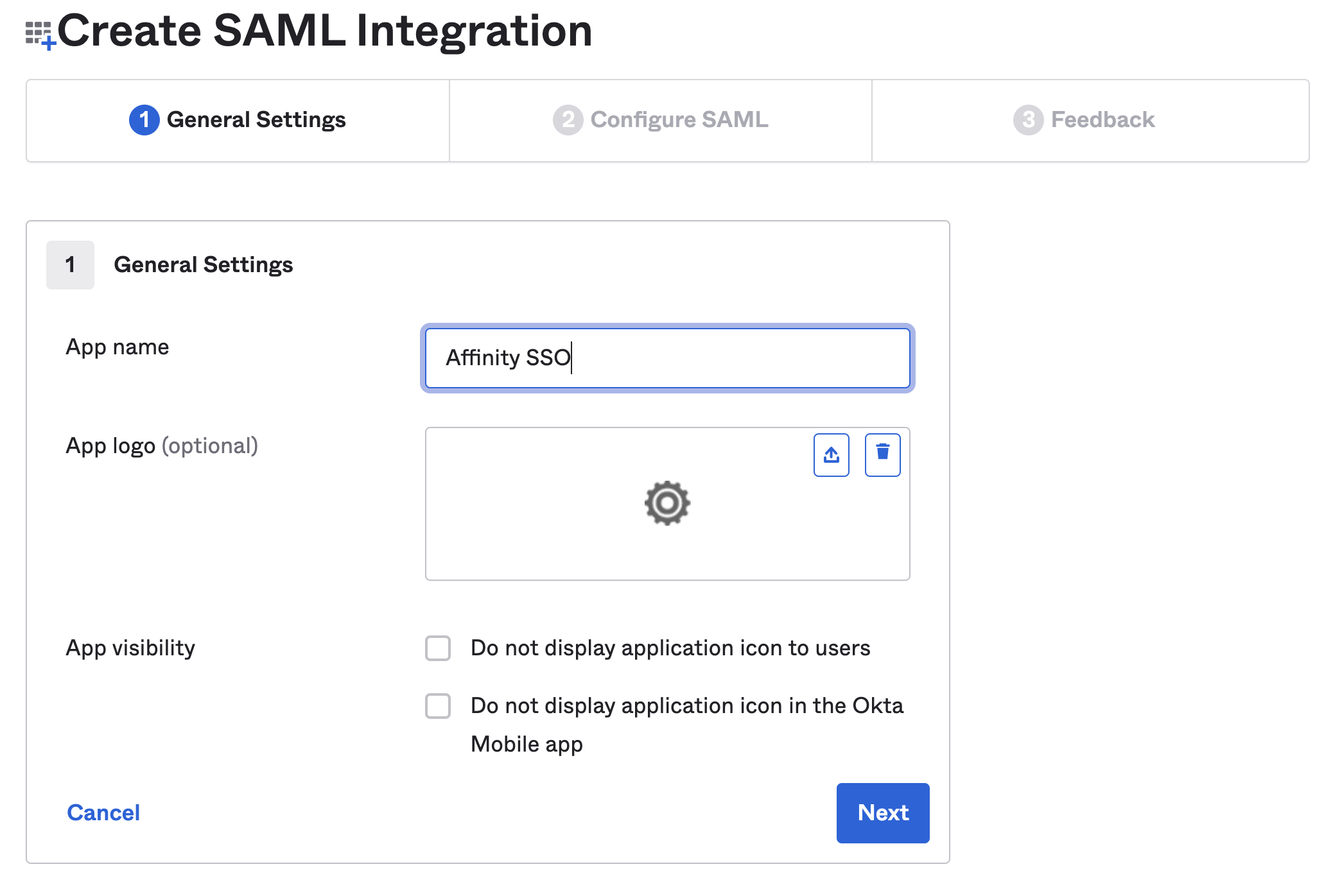 How to set up Okta (SAML) for Affinity access