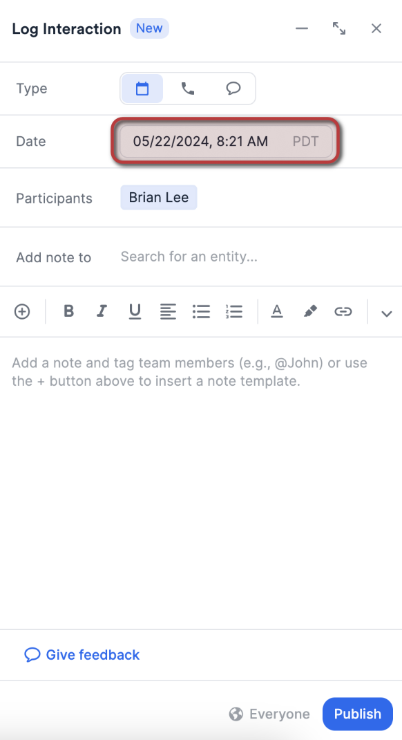 How to log interactions into Affinity