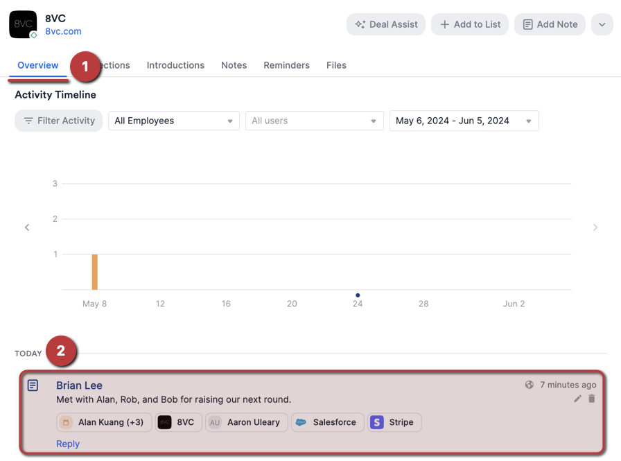 How to log interactions into Affinity