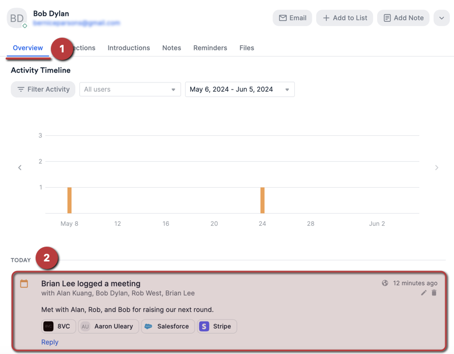 How to log interactions into Affinity