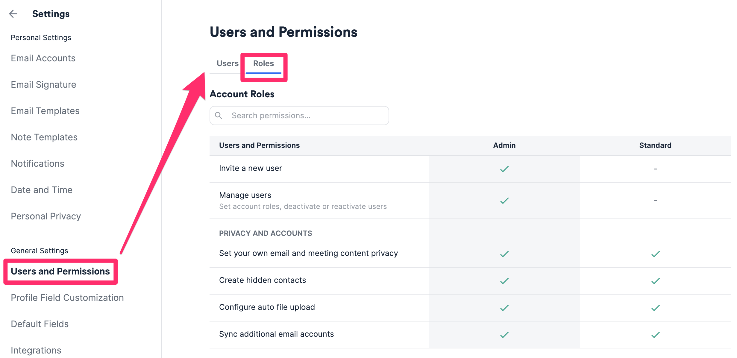 Account Level Permissions