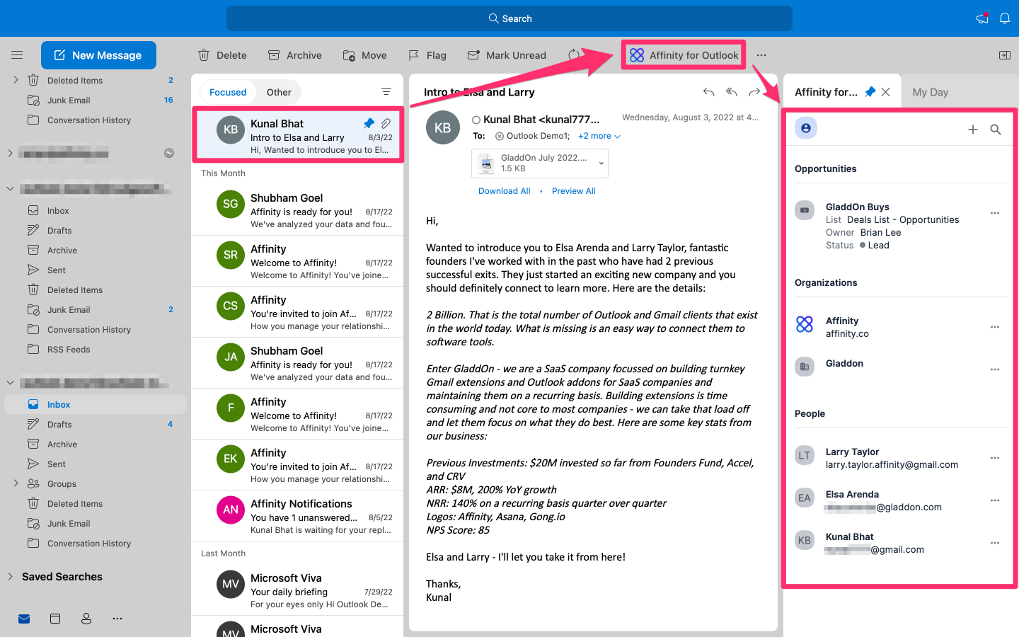 Affinity CRM - How to use Affinity's Outlook Add-in