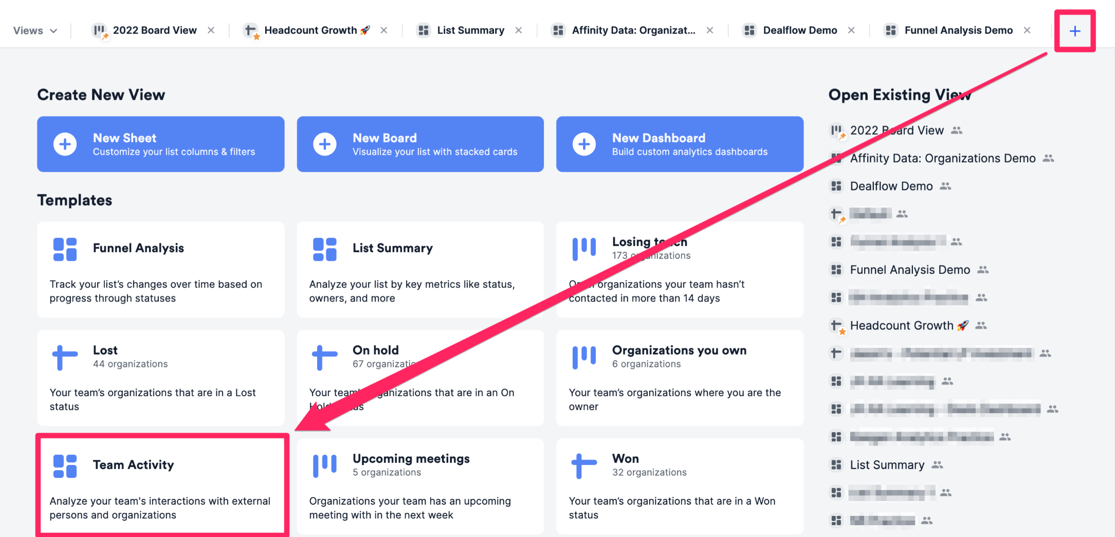 Affinity Analytics - Team Activity Reports