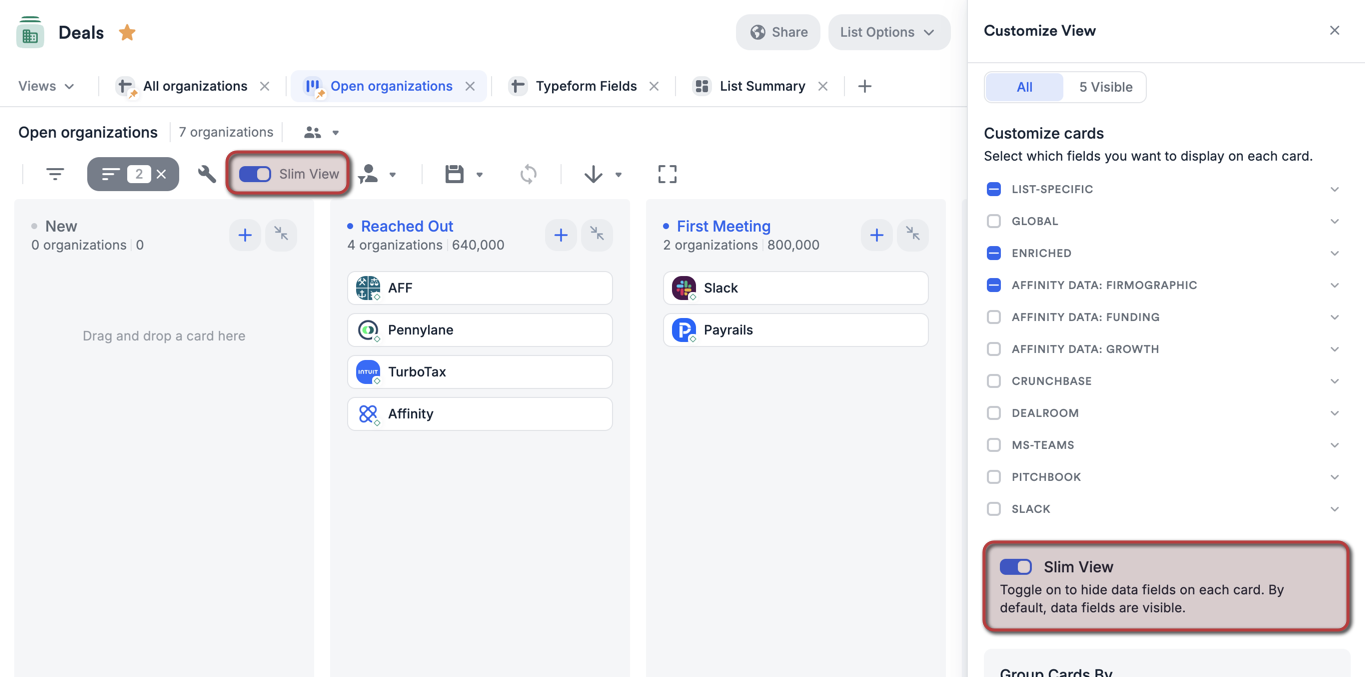 How to use board views in Affinity