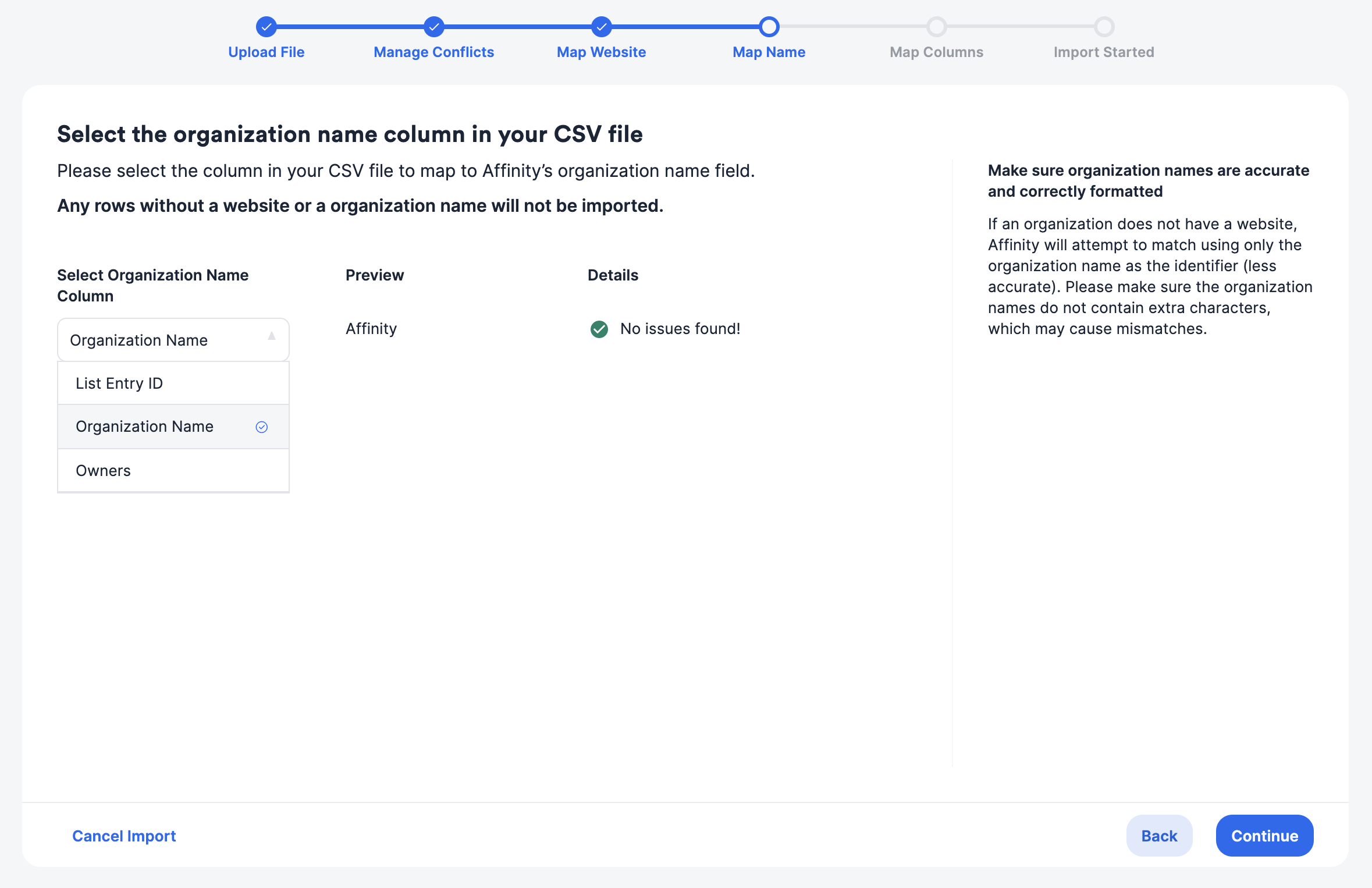 How to import your data into Affinity