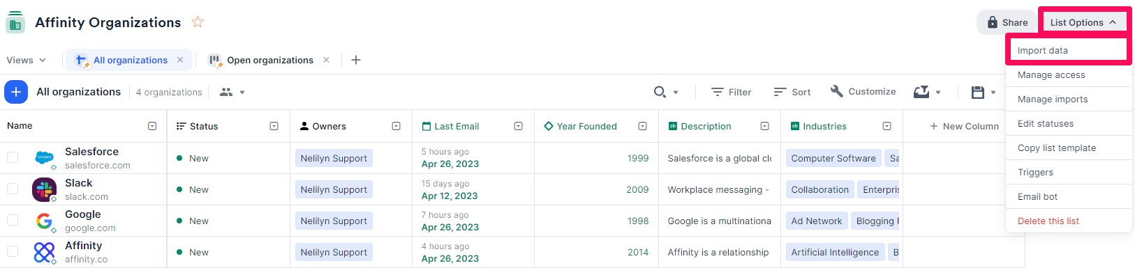 How to import your data into Affinity