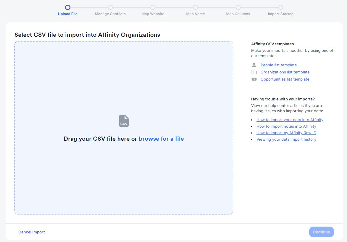 How to import your data into Affinity