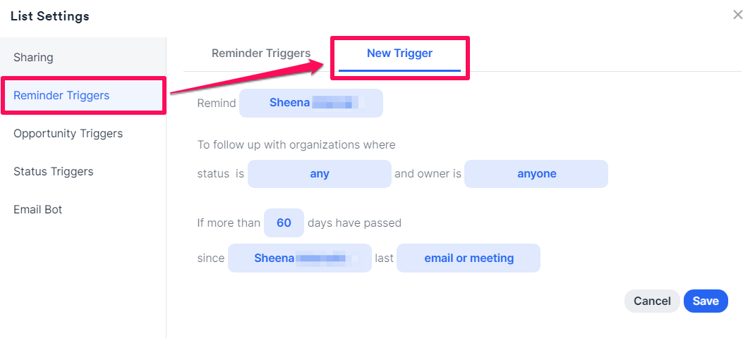 How to set up Reminder Triggers