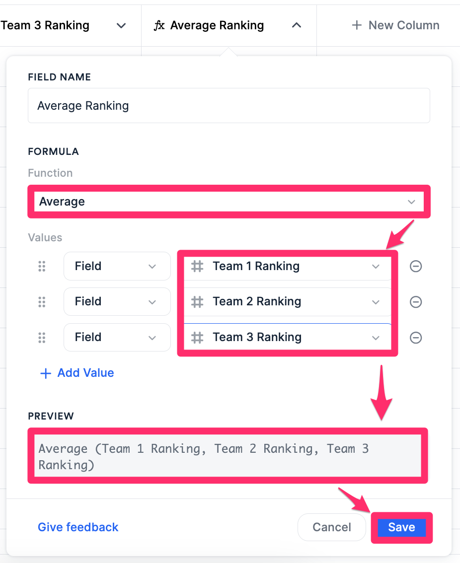 How to create list calculations using the formula field